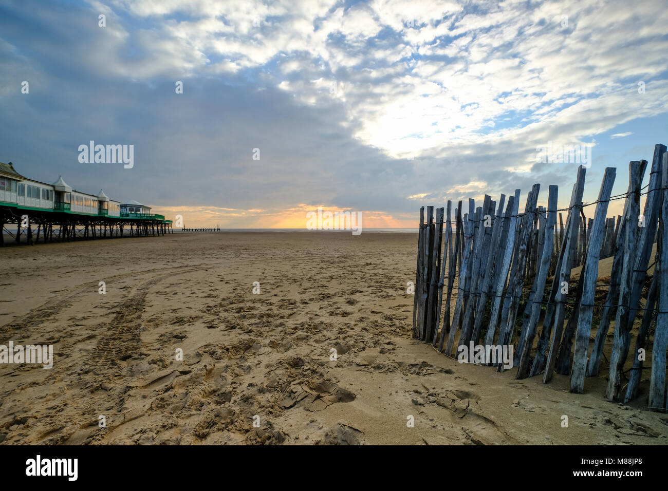 The beach at Lytham St Annes on the Fylde Coast in Lancashire Stock ...