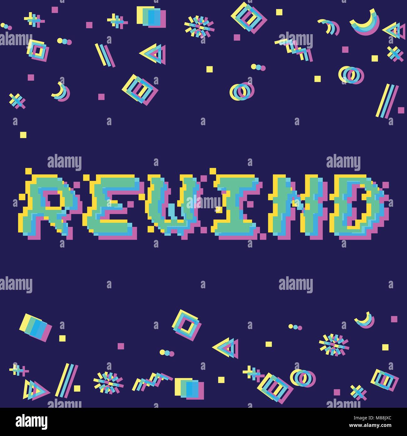Vector rewind pixel glitch Stock Vector Image & Art - Alamy