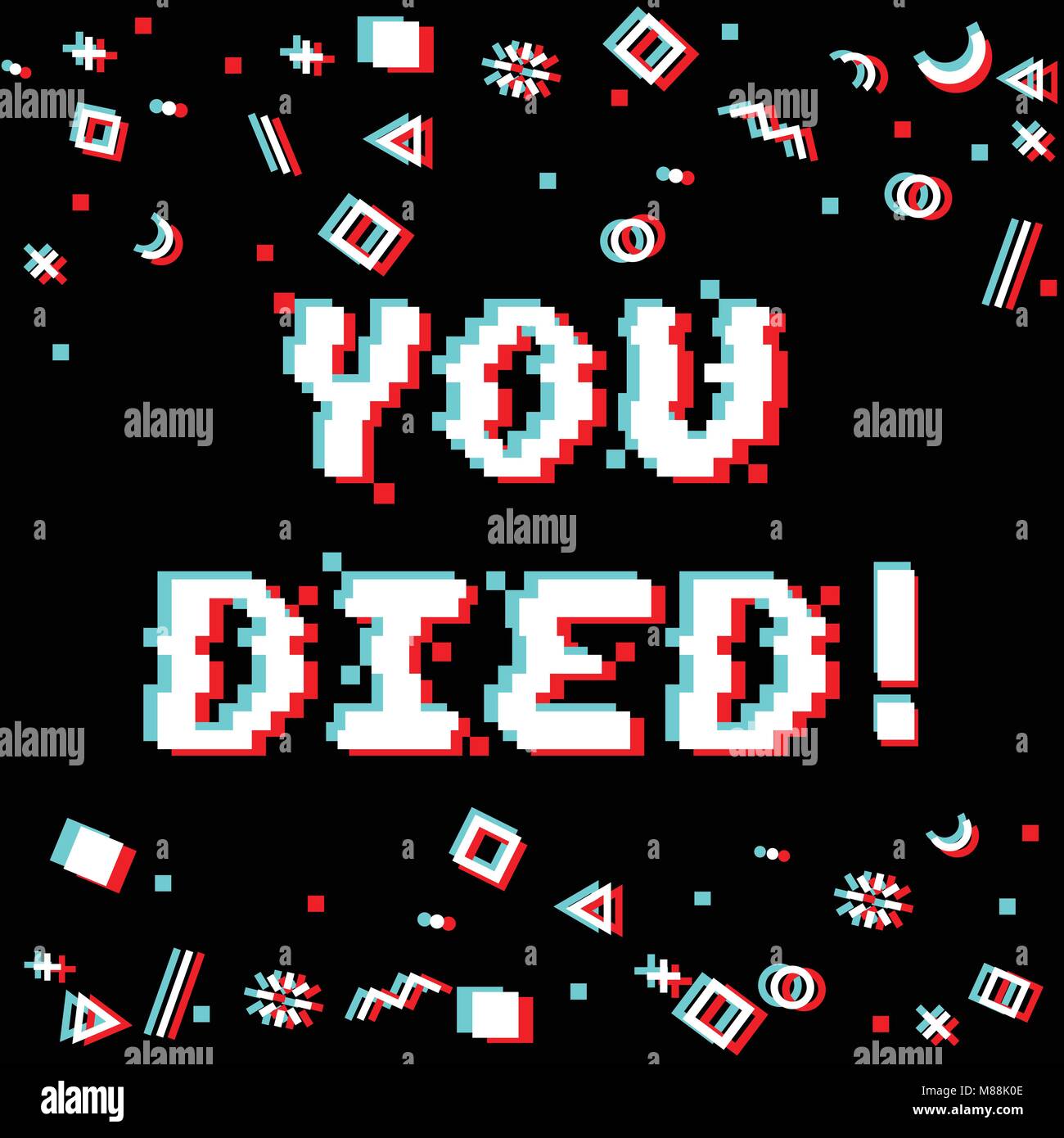 Vector you died pixel glitch Stock Vector Image & Art - Alamy