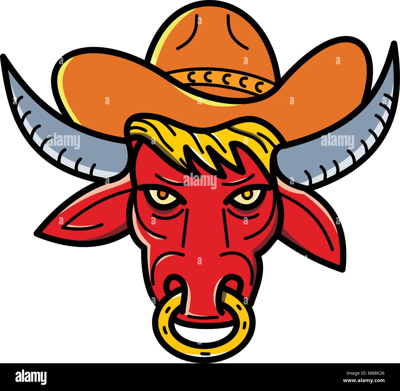 Ring in nose bull Stock Vector Images - Alamy