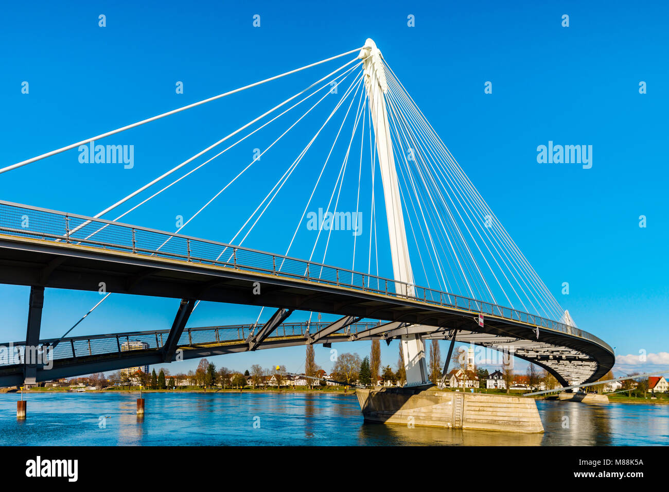 Passerelle pedestrian bridge over the Rhine between Kehl (Germany) and ...