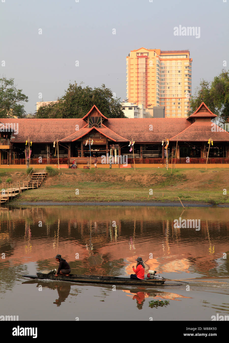 Thailand; Chiang Mai, River Market, Ping River, boat Stock Photo - Alamy