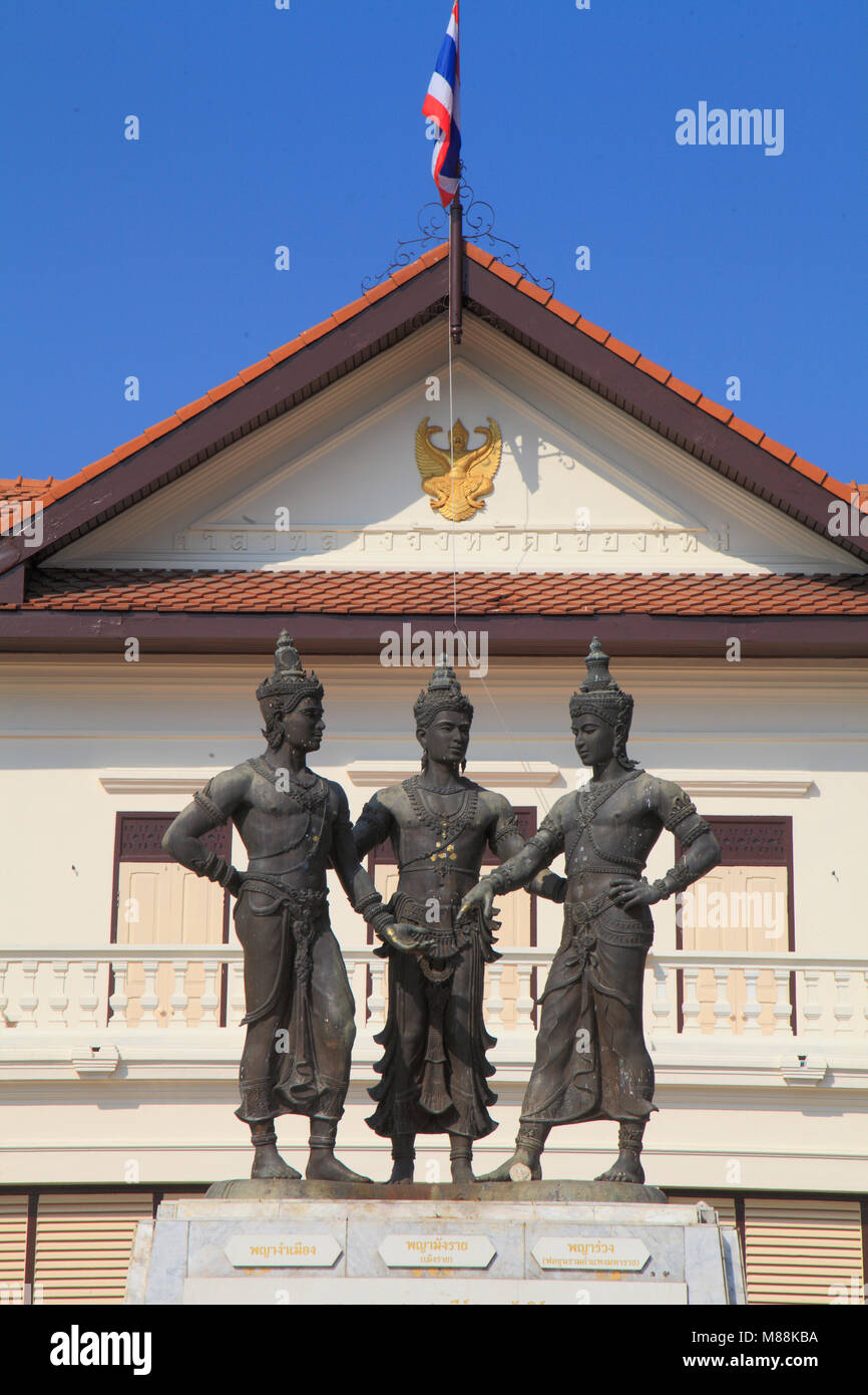 Thailand; Chiang Mai, Three Kings Monument Stock Photo - Alamy