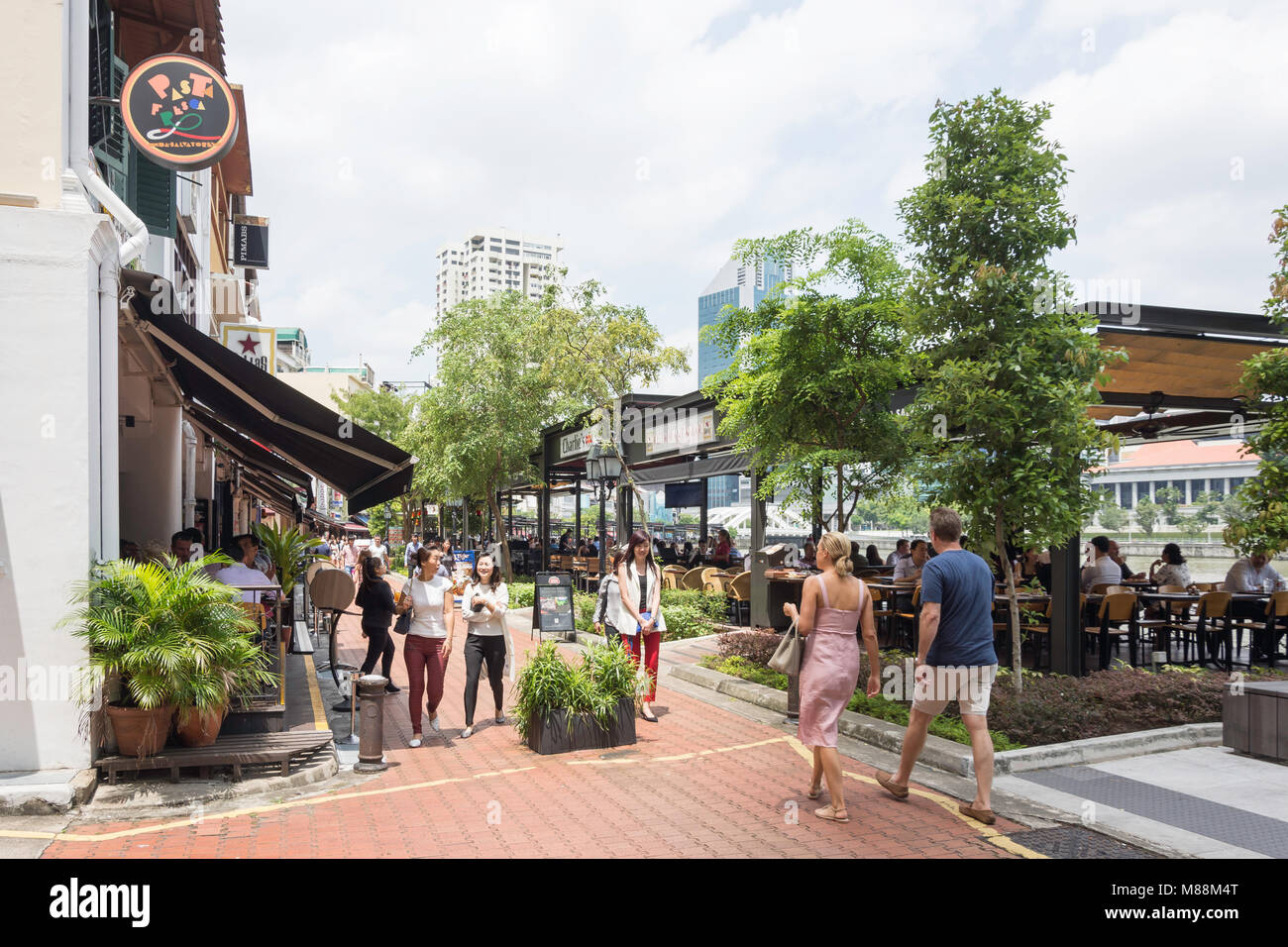 Bars and restaurants on Boat Quay, Downtown Core, Central Area ...