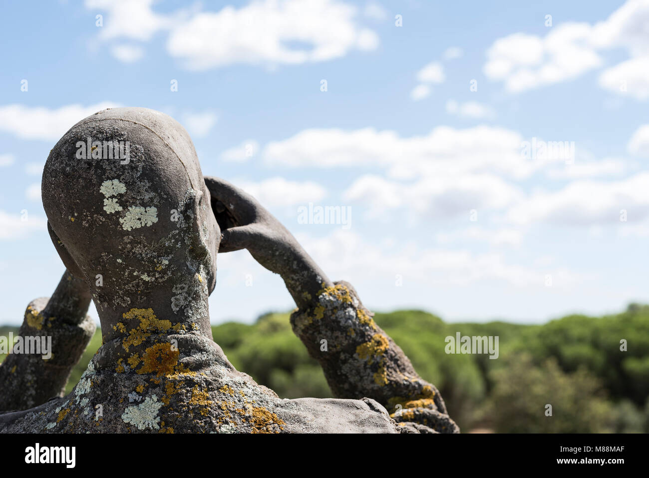 statue looking at the horizon with binoculars Stock Photo - Alamy