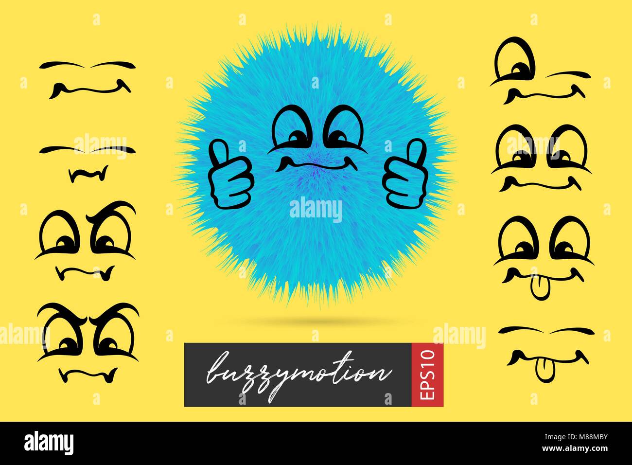 Funny fuzzy wow smile sketch face Stock Vector Image & Art - Alamy
