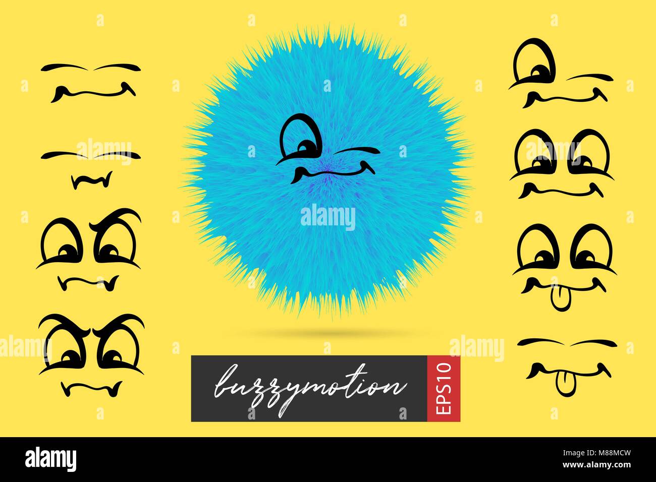 Funny fuzzy wow smile sketch face Stock Vector Image & Art - Alamy