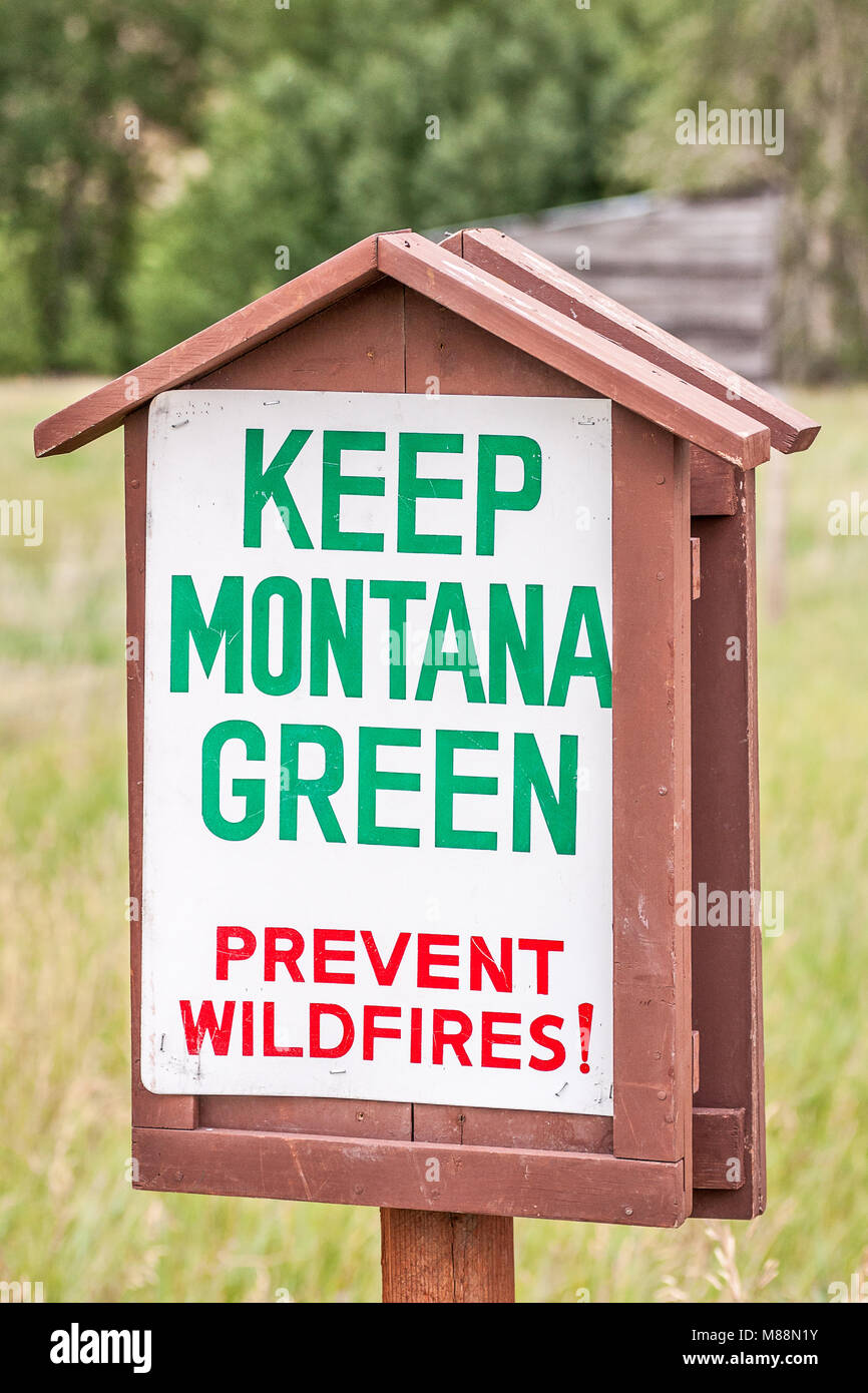 Very nice sign with the message to prevent wildfires and keep Montana ...