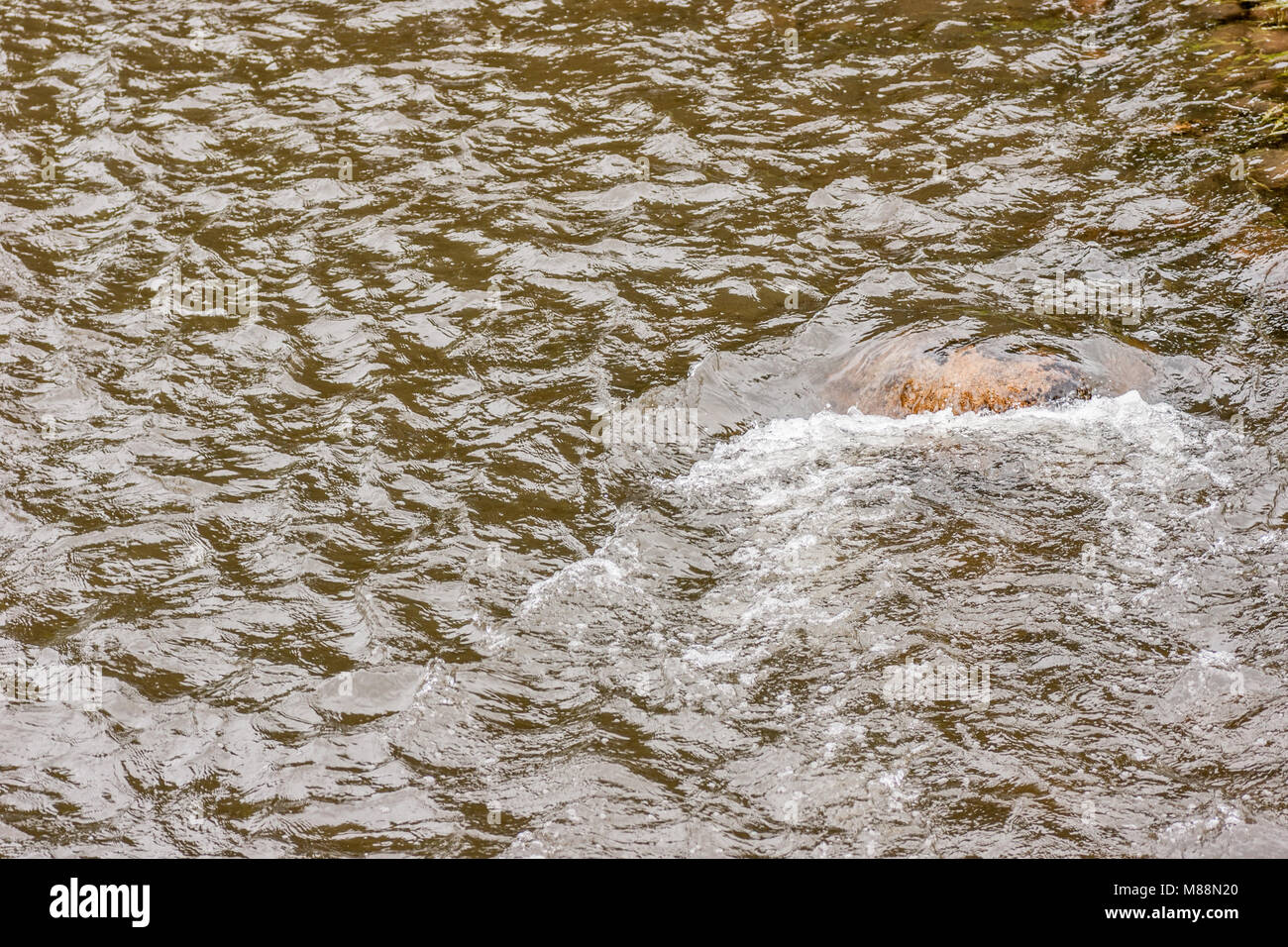 Quickly moving water flowing over rocks in a creek or river Stock Photo ...
