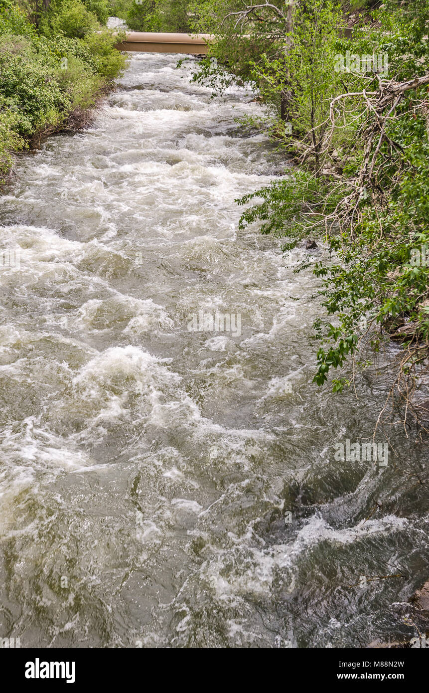 Spring runoff making the creek in Waterfall Canyon look like a river ...