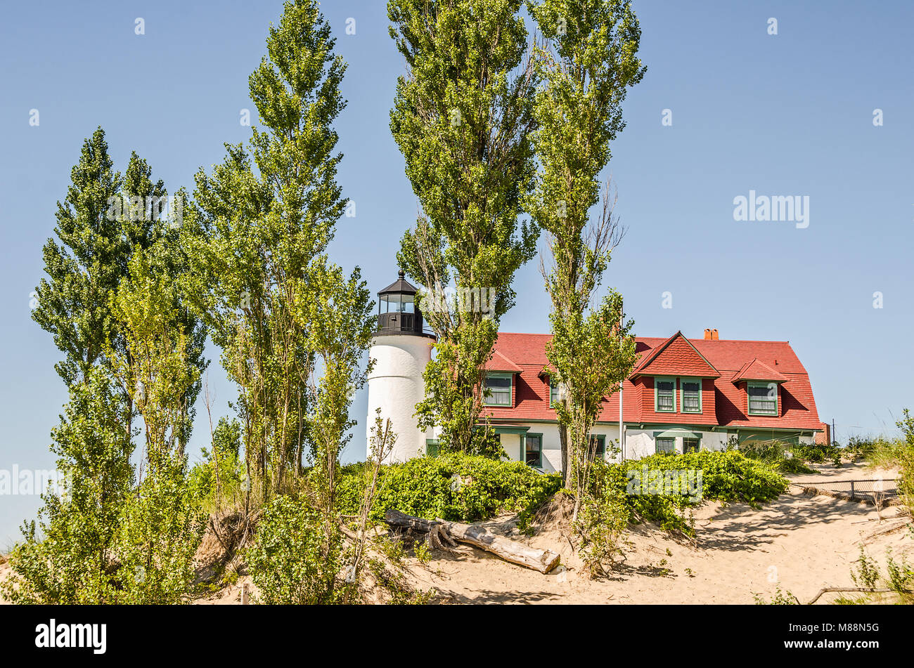 Built in 1858, the Point Betsie Lighthouse is a beautiful beacon on ...