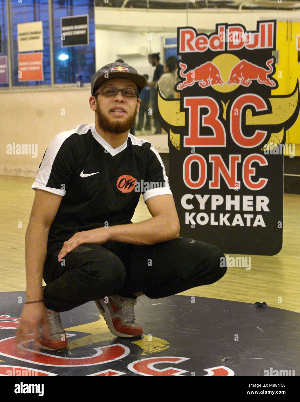 Kolkata, India. 15th Mar, 2018. B-Boy Lilou posed for photographs ...