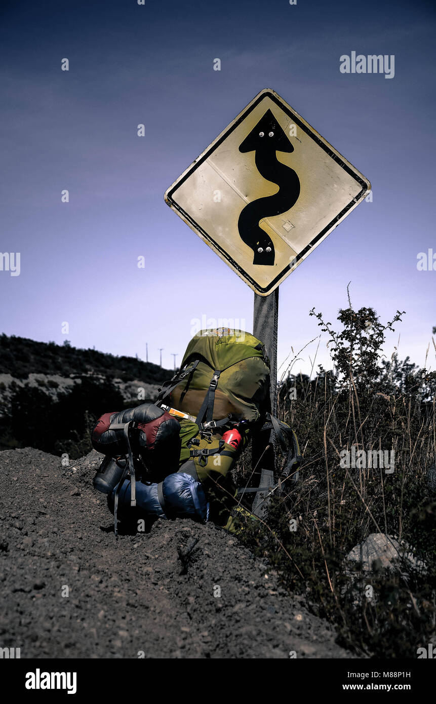 Backpack road trip hi-res stock photography and images - Alamy