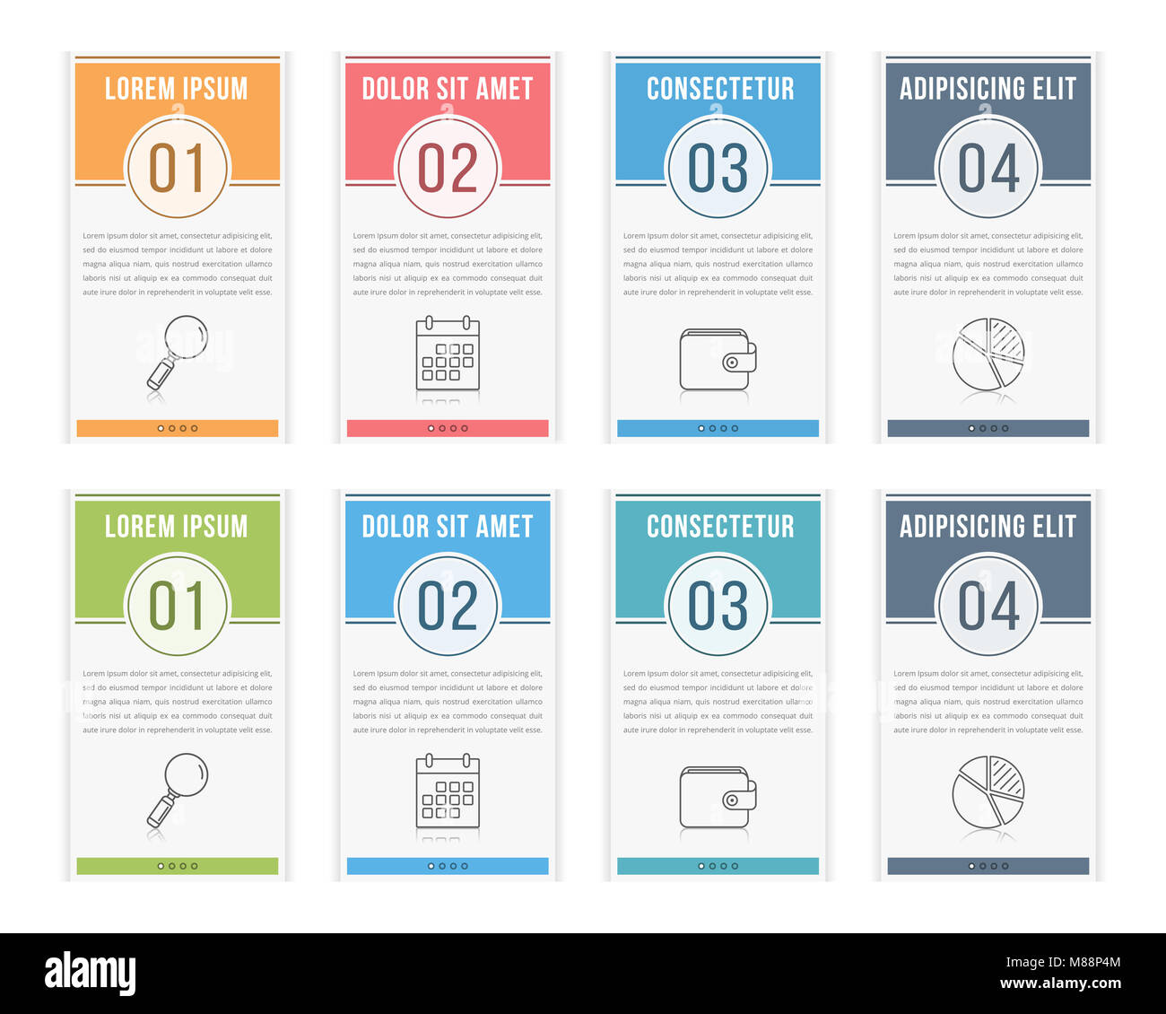 Set of infographic elements with numbers, line icons and place for your ...