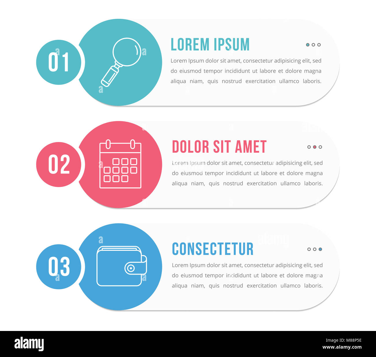 Set of infographic elements with numbers, line icons and place for your ...