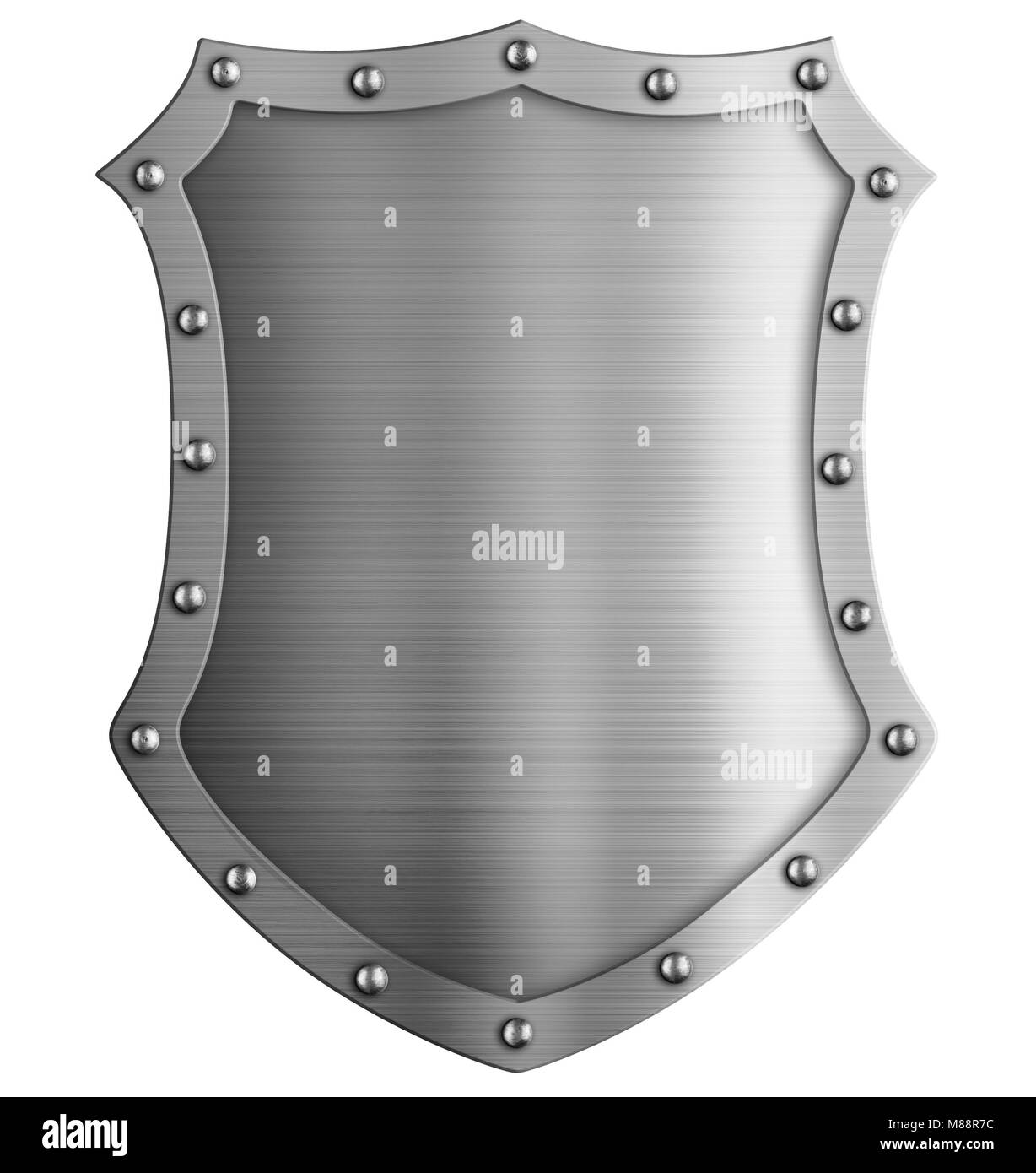 Metal medieval tall shield isolated 3d illustration Stock Photo - Alamy