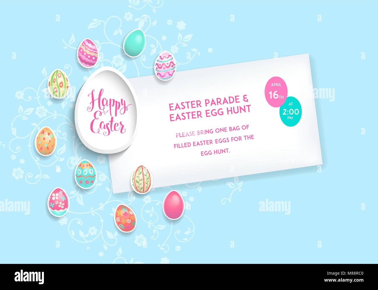 Easter card template frame Stock Vector Images - Alamy