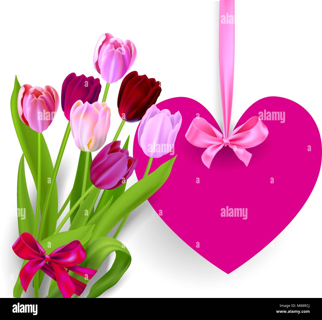Heart banner and flowers Stock Vector Image & Art - Alamy