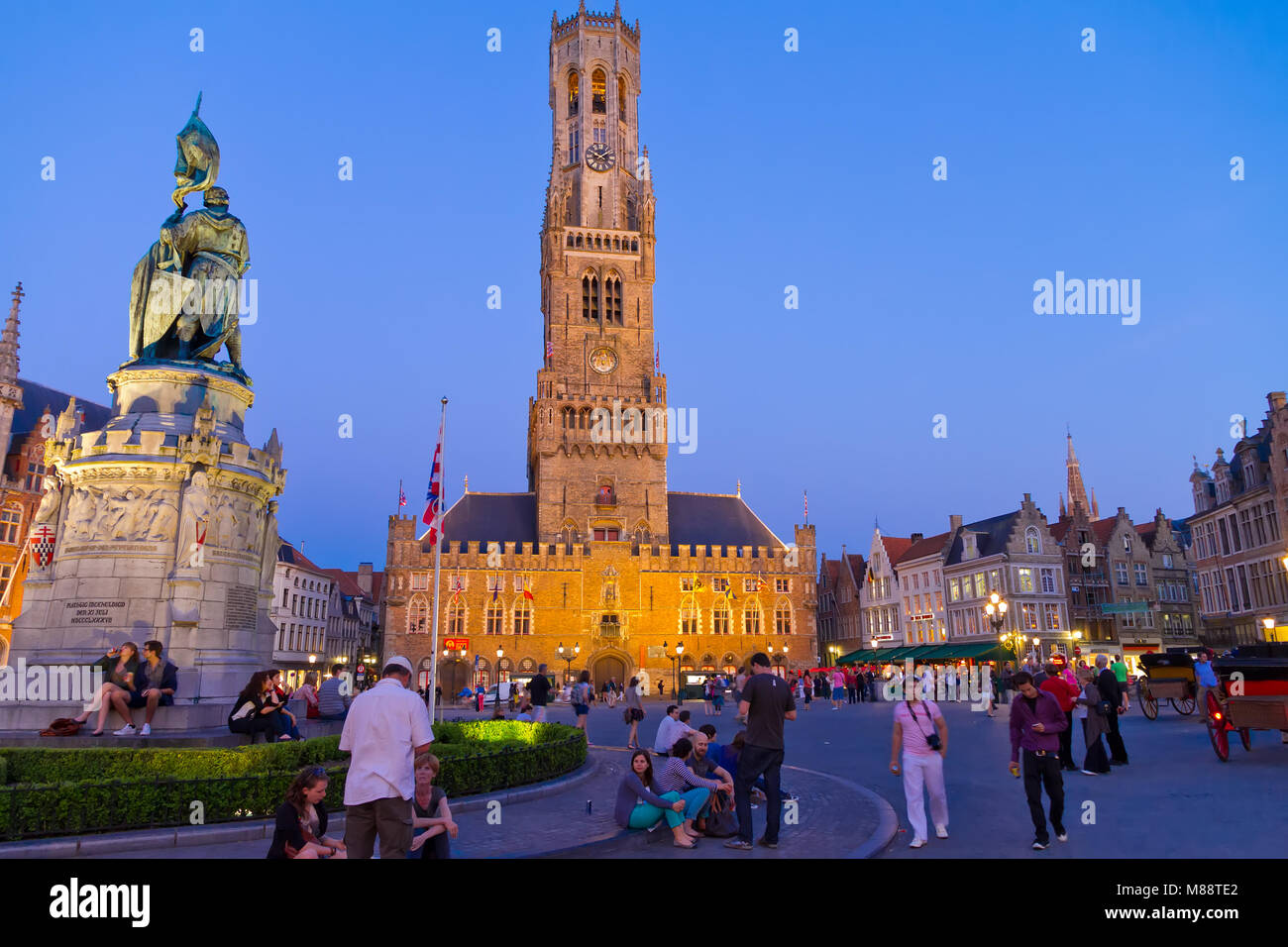 The clock tower is the only medieval town belfry hi-res stock ...