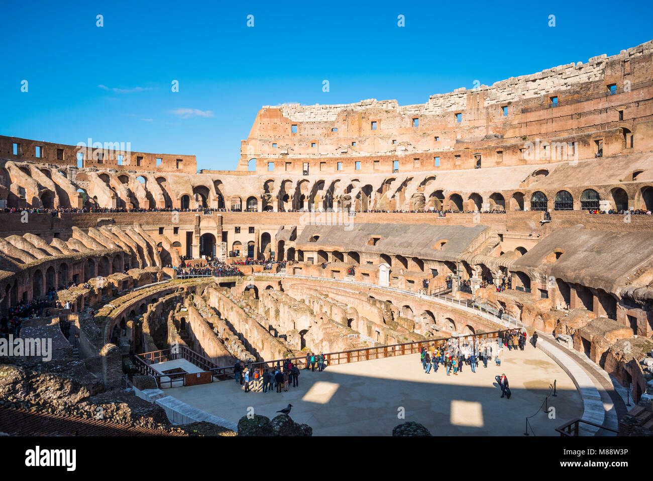 Wide panoramic view of the Colosseum or Coliseum, also known as the ...
