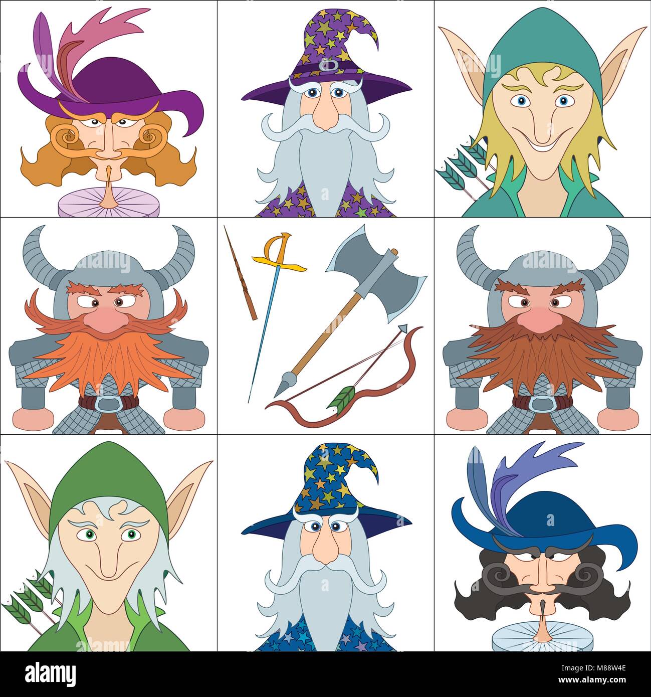 Fantasy heroes, set avatars Stock Vector Image & Art - Alamy