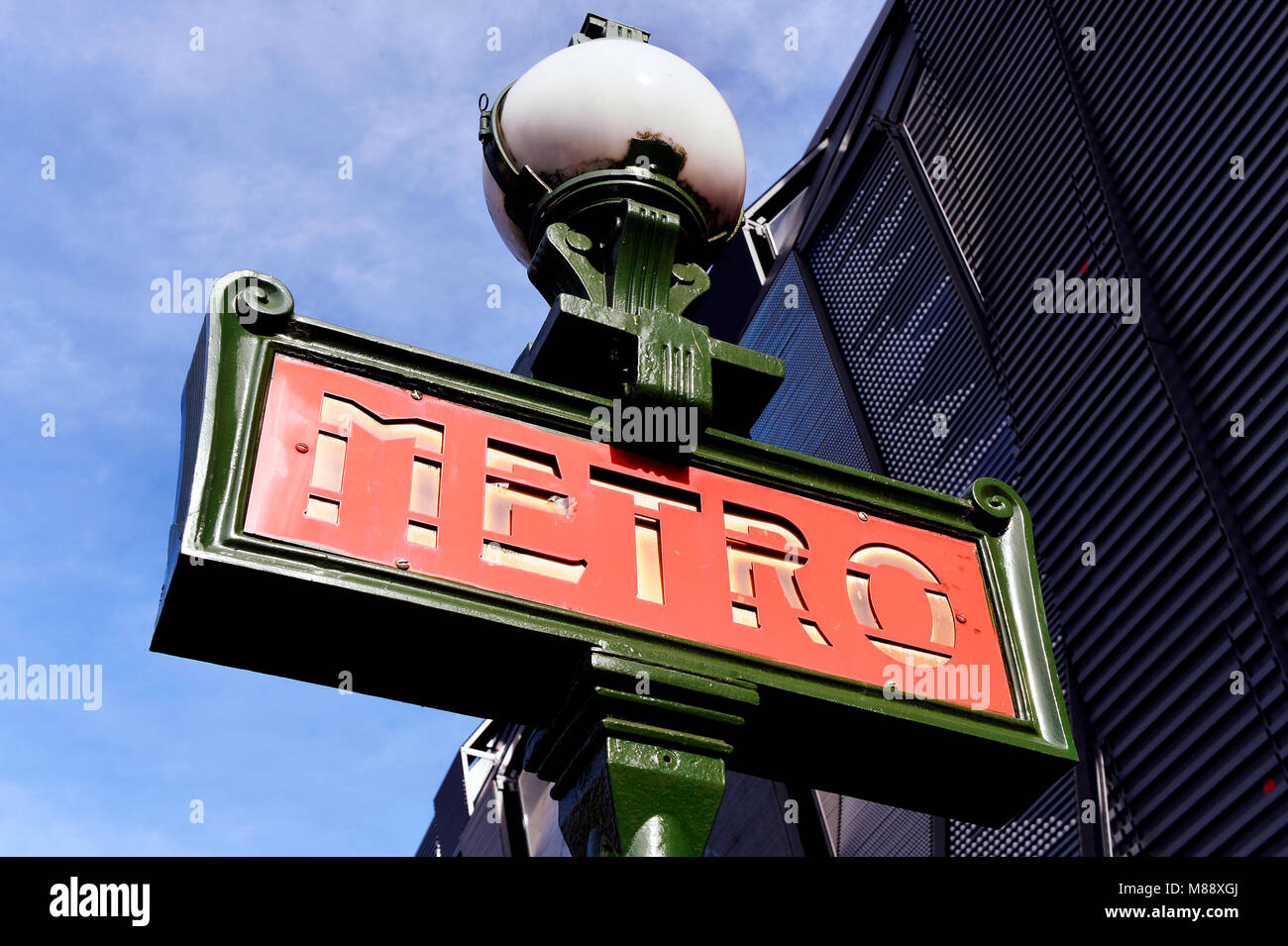 Métro sign, Paris, France Stock Photo - Alamy