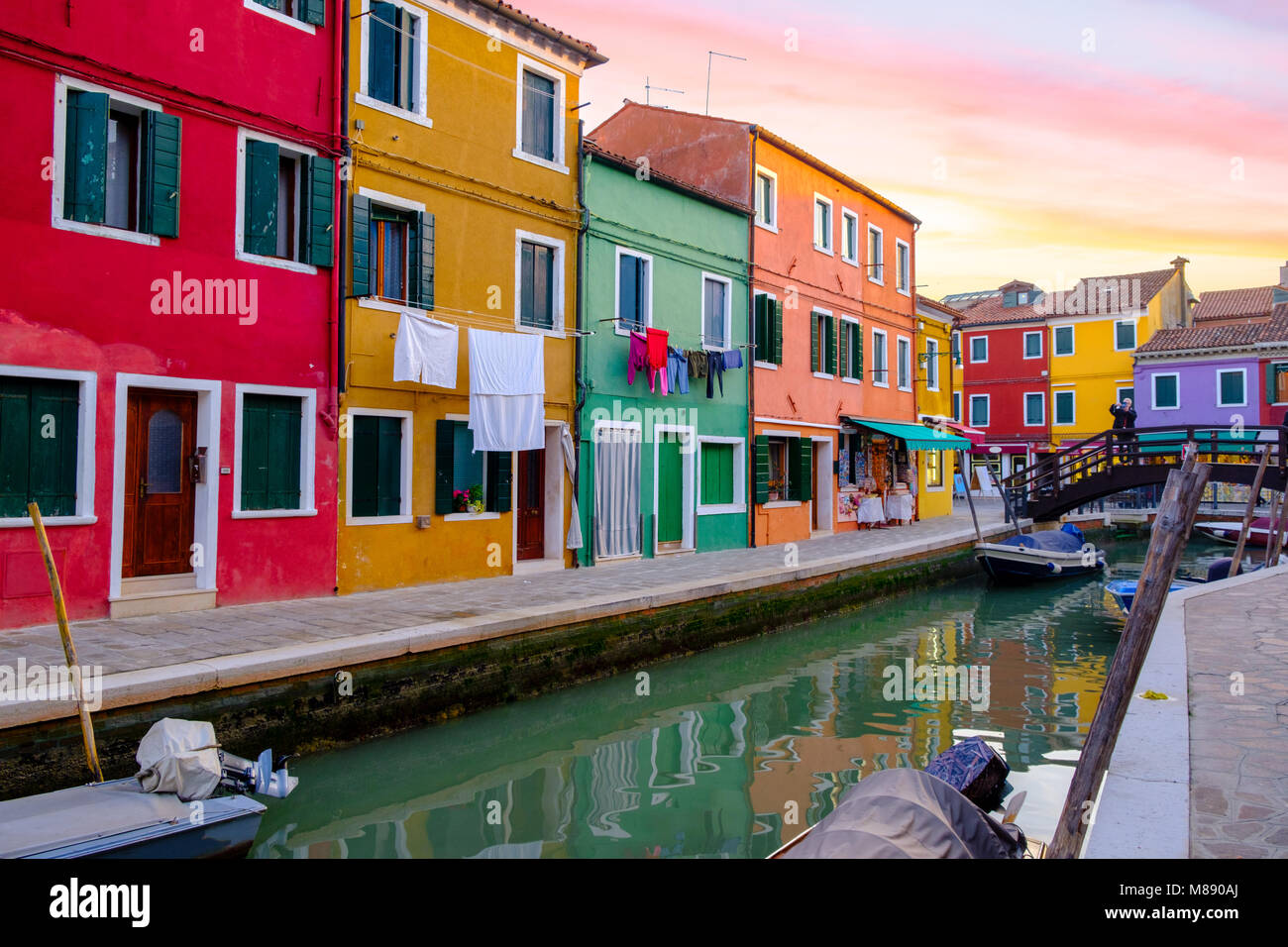 Venice the colorful houses of burano island hi-res stock photography ...