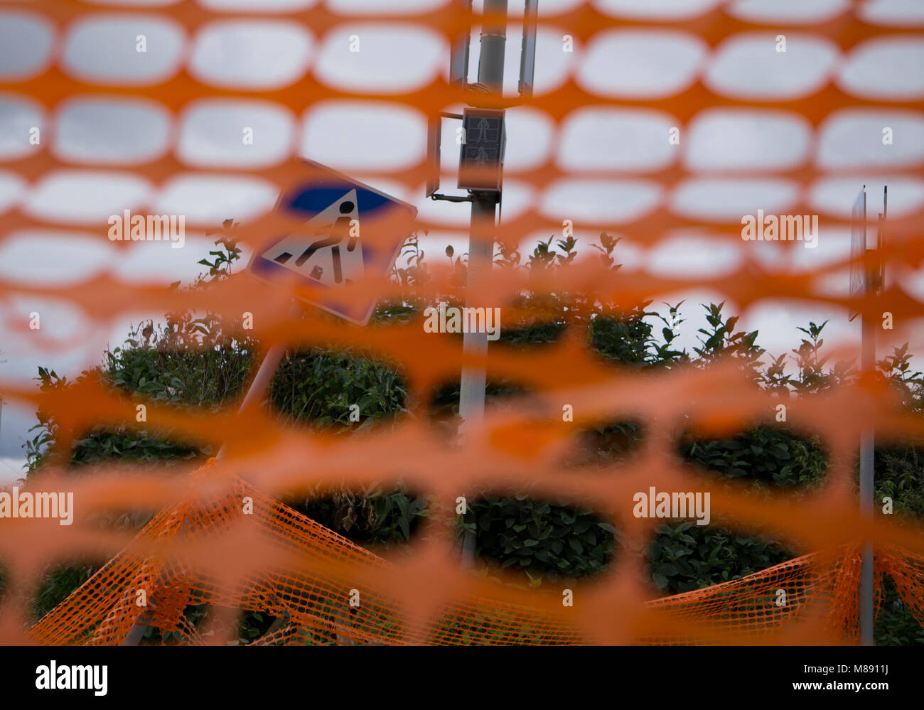 Road concrete work fencing Stock Photo - Alamy