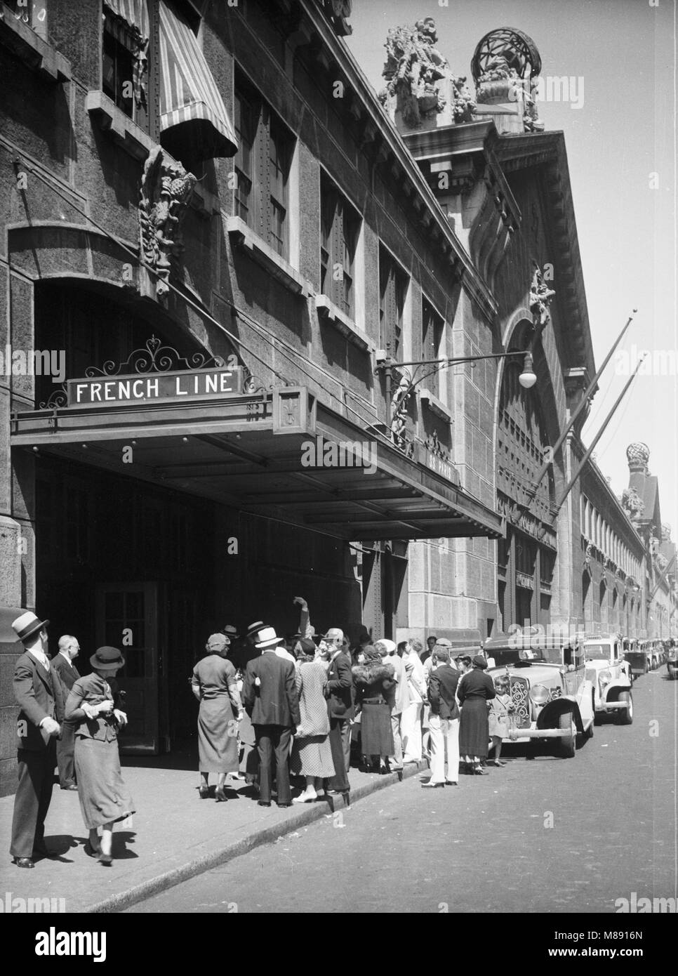 French Line Pier Entrance, New York City, ca 1927 Stock Photo - Alamy