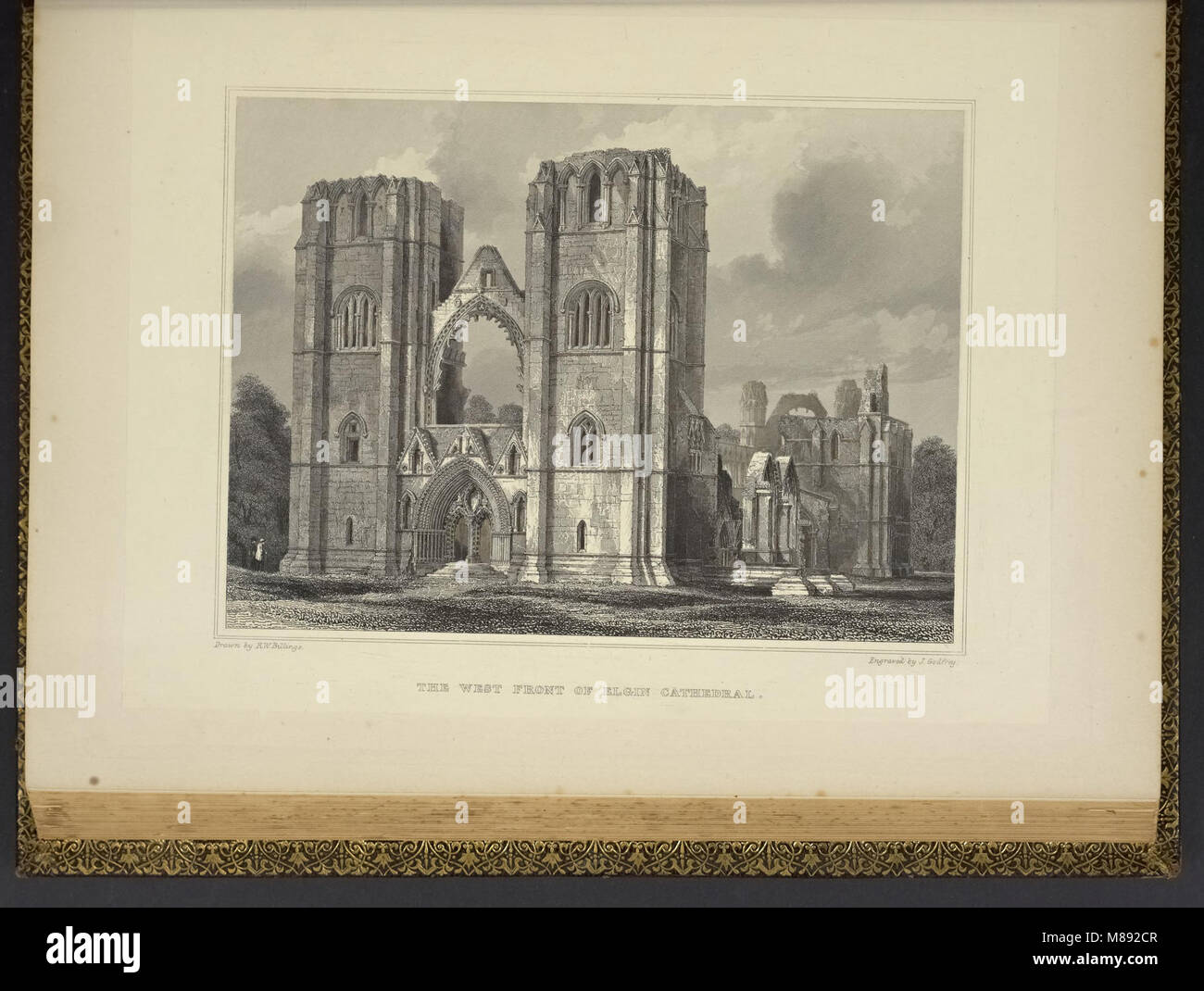 Elgin Cathedral - West Front (1852) (14595597028 Stock Photo - Alamy