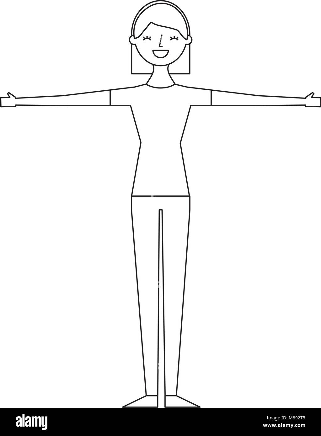 young woman people character gesturing with arms vector illustration ...