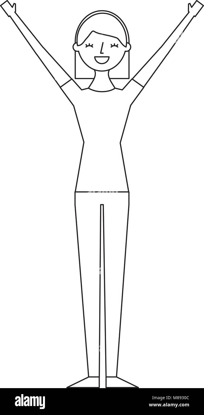 young woman people character gesturing with arms vector illustration ...