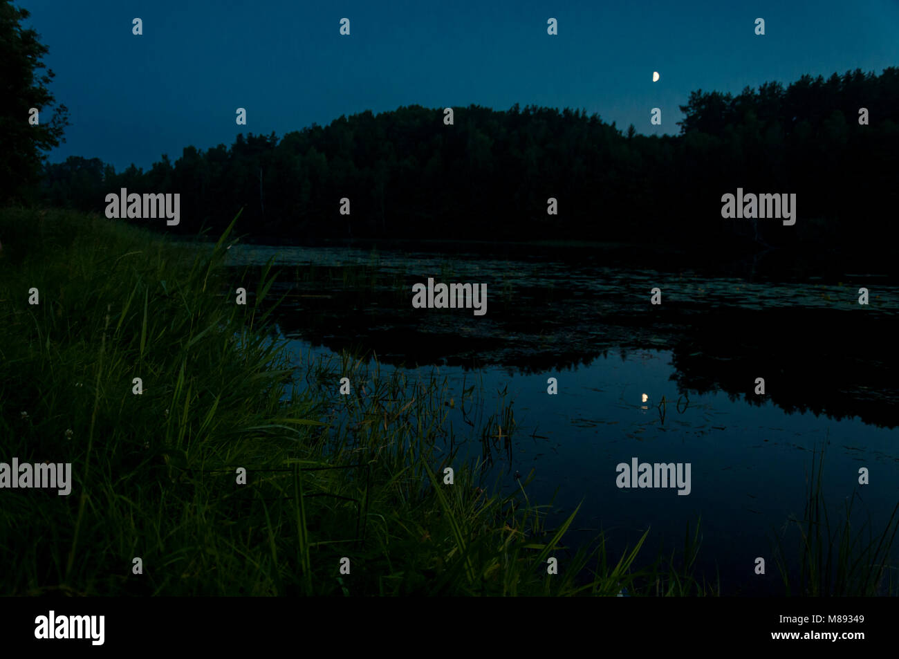 Moonlight Lake Shore Night High Resolution Stock Photography and Images ...