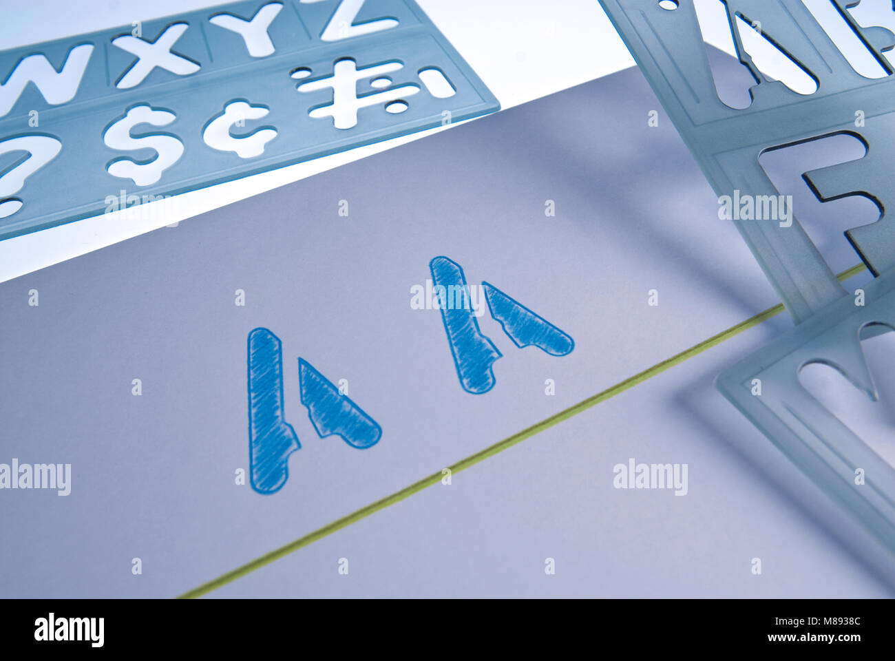 Rules of letters, typography, calligraphy Stock Photo - Alamy