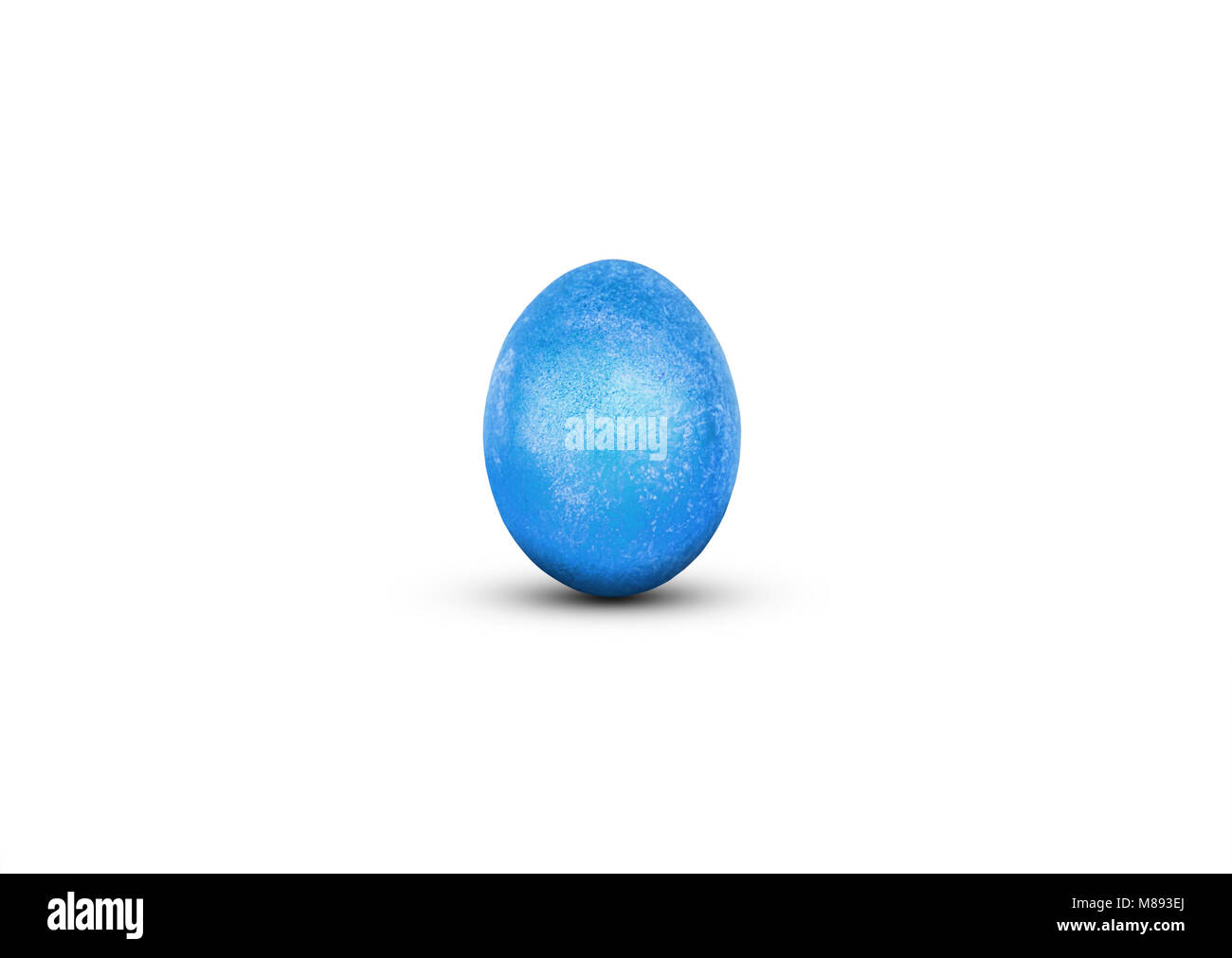 blue easter egg isolated on white background. Beautiful gloss paint on ...