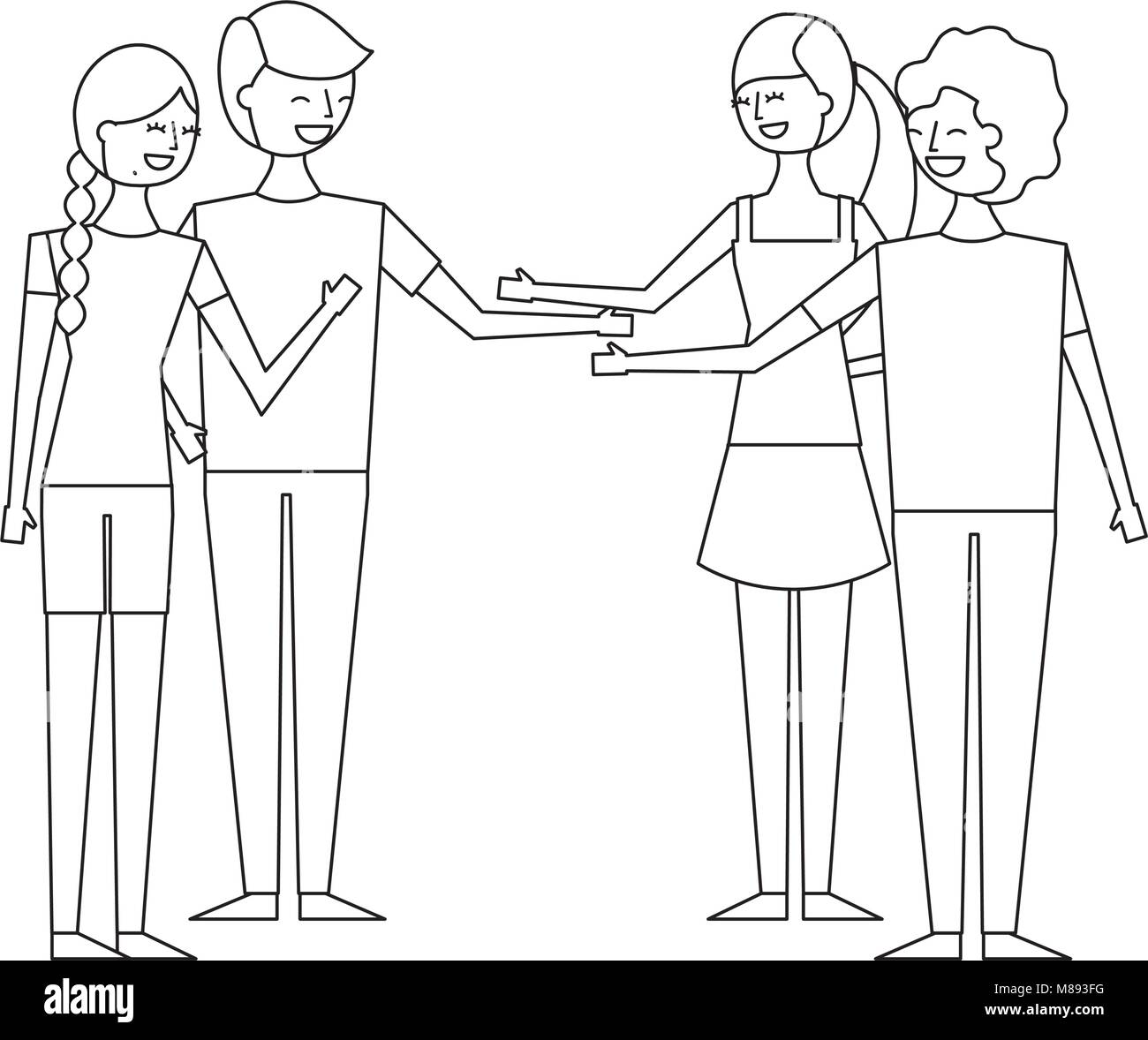 Hanging Out With Friends Drawings