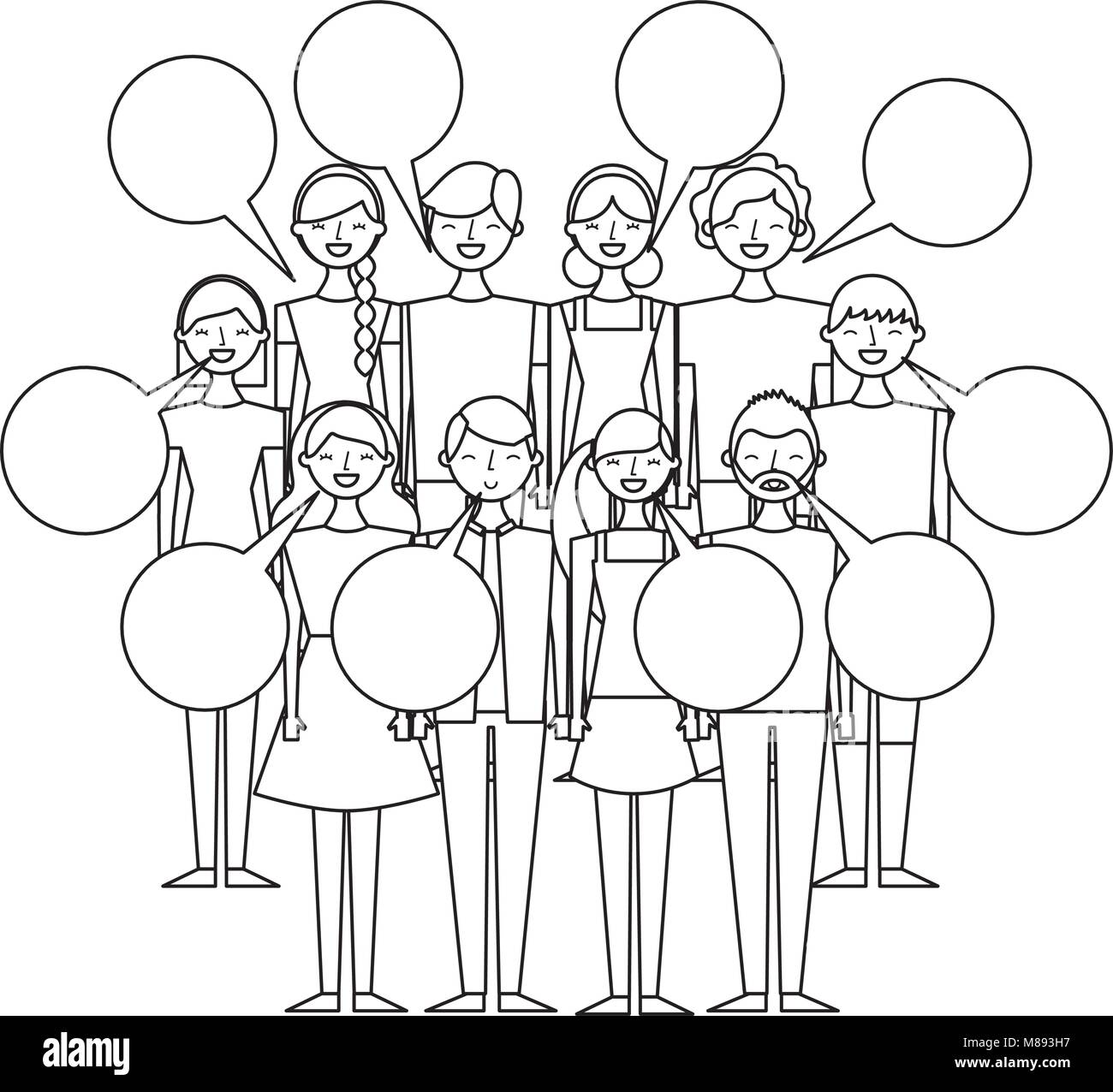 people group man and woman bubbles speech communication vector ...