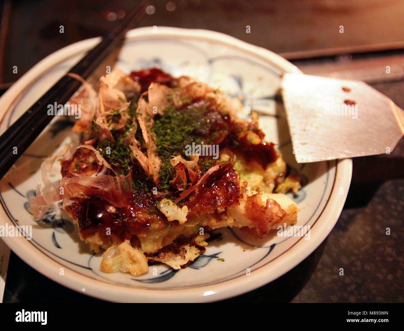 Japanese style Pizza - Okonomiyaki. Okonomiyaki is a Japanese savory ...