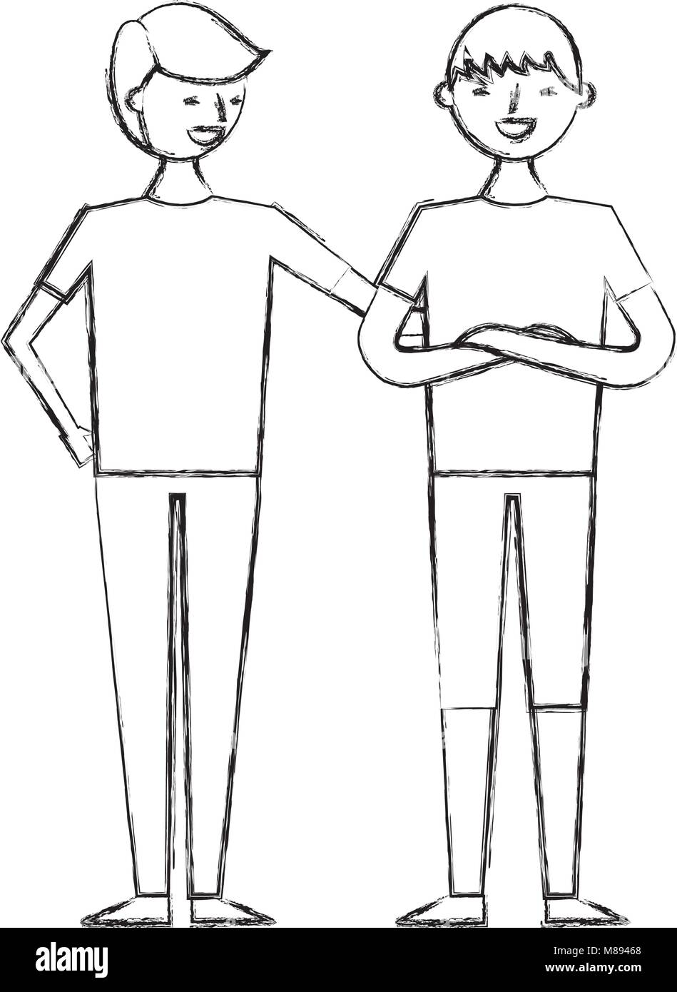 people male character men friends vector illustration sketch design ...