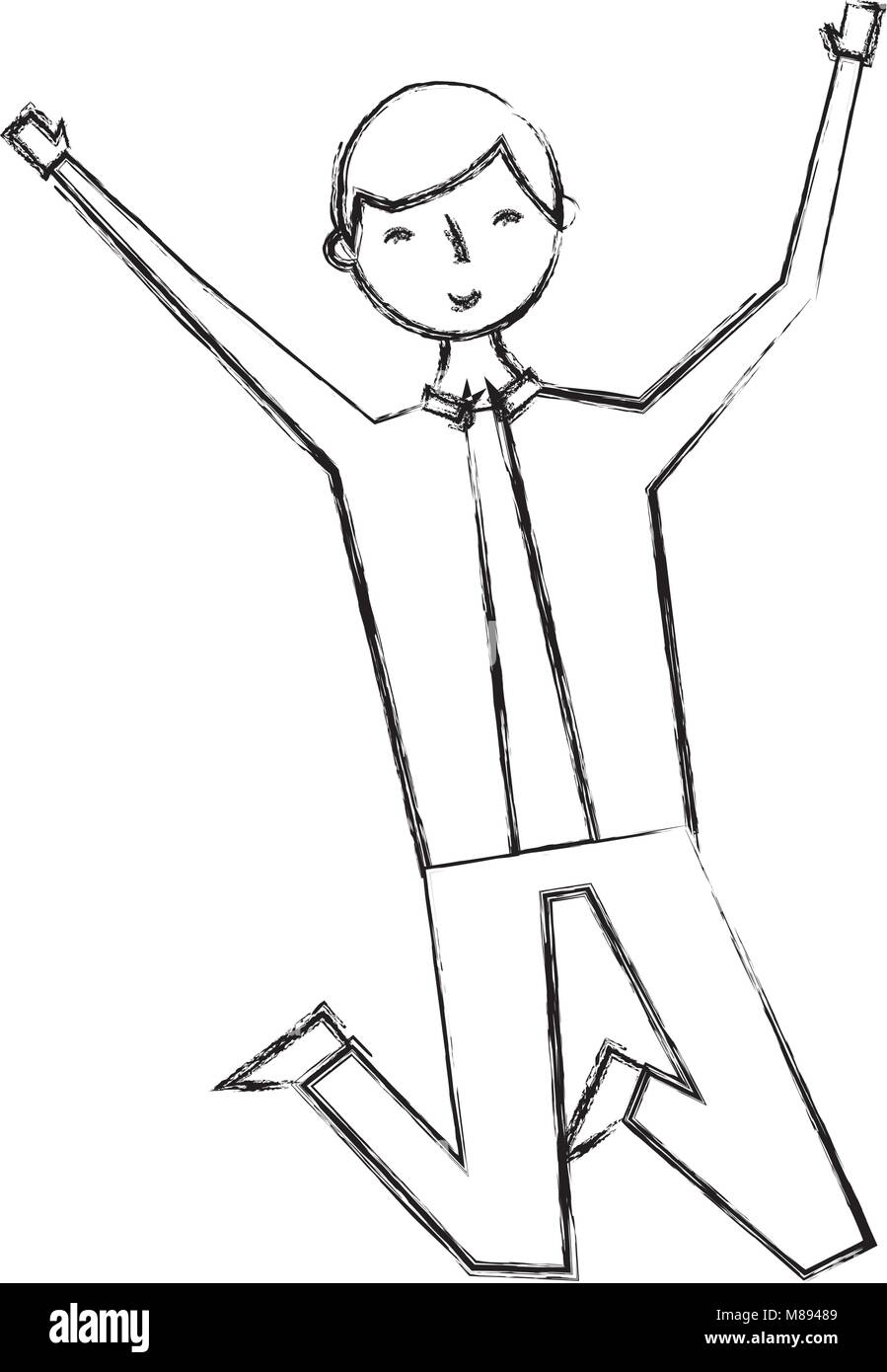 jumping young people male man vector illustration sketch design Stock ...