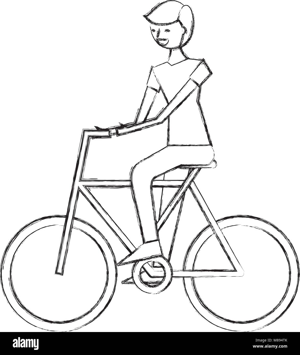 Cycling Bicycle Sketch Black and White Stock Photos & Images - Alamy