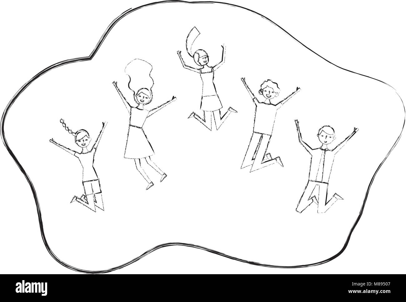 people group man and woman enjoyment vector illustration sketch design ...