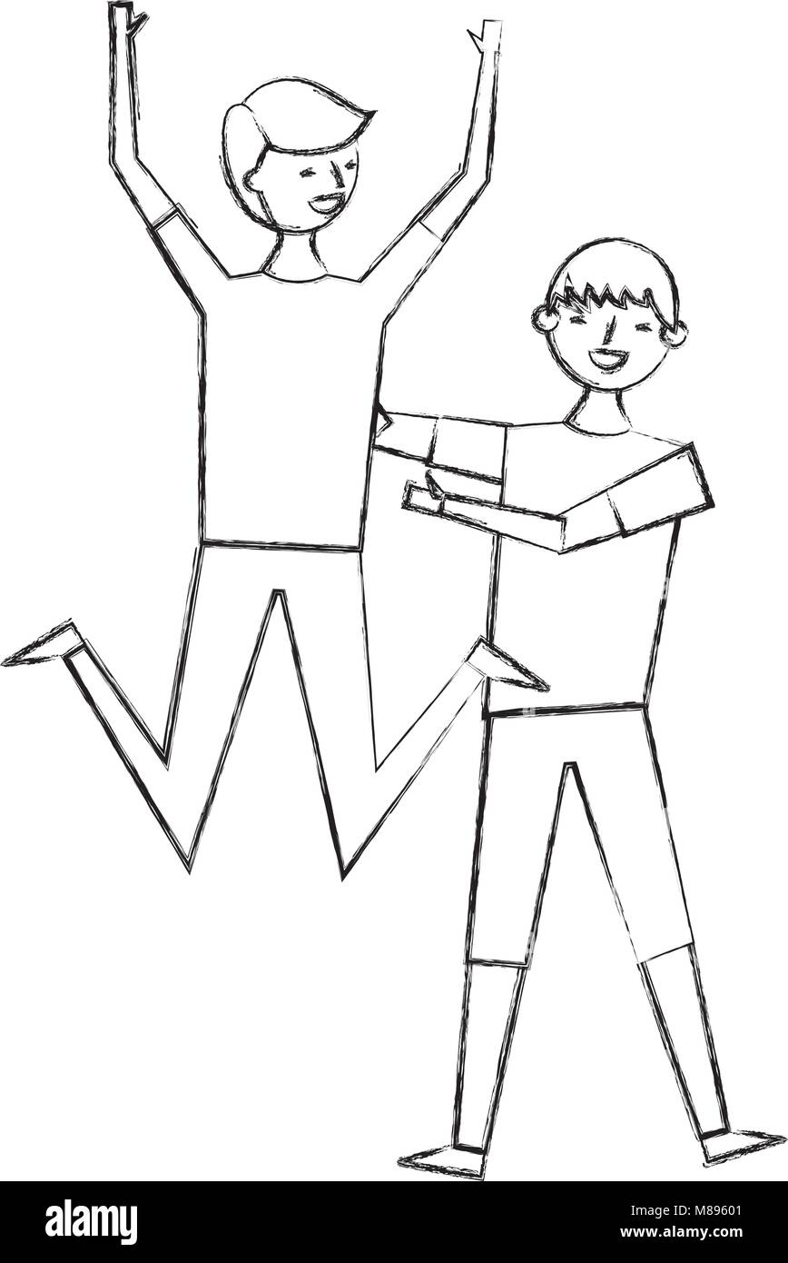 people male character men friends vector illustration sketch design ...