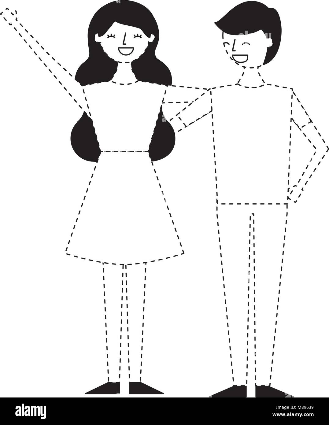 couple of young people relationship characters vector illustration ...