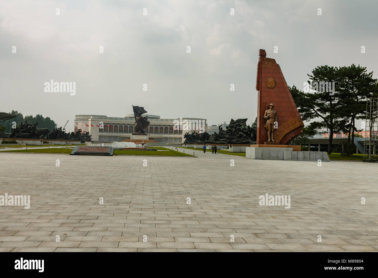 Pyongyang,North Korea-July 29, 2014: Museum of Victory. Statue of a ...