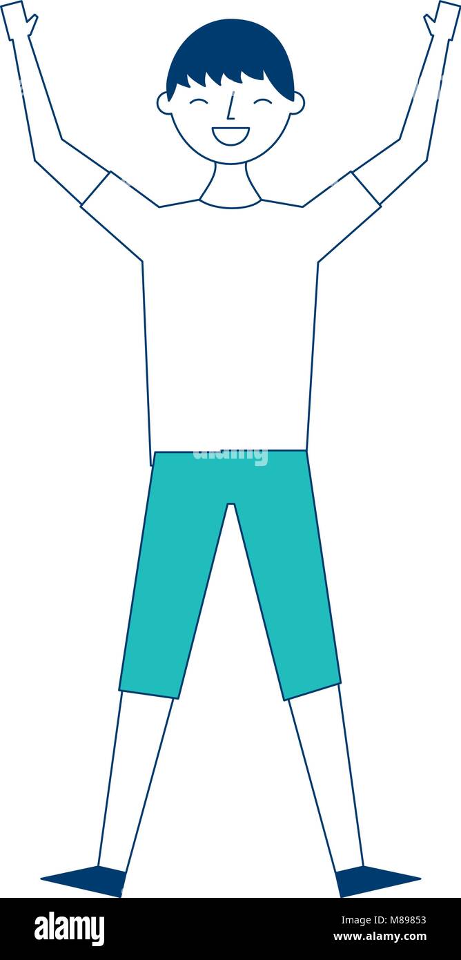 jumping young people male man vector illustration green and blue design ...