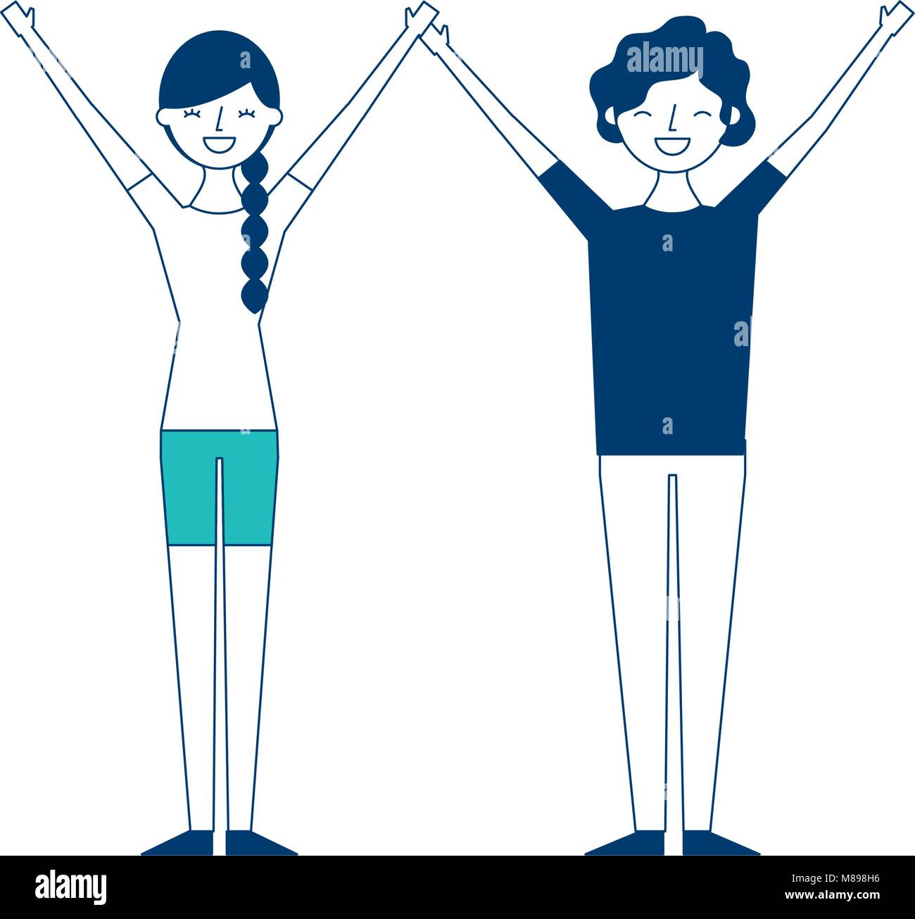 Woman nature happiness arms raised Stock Vector Images - Alamy