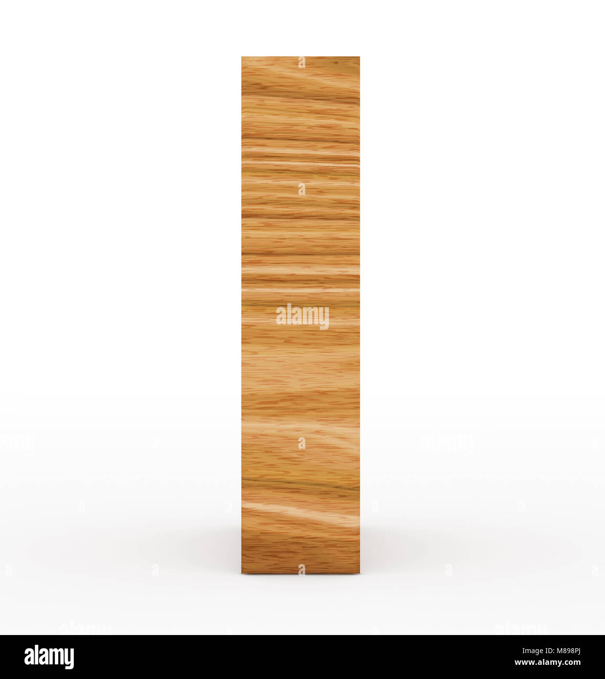 letter I 3d wooden isolated on white - 3d rendering Stock Photo - Alamy