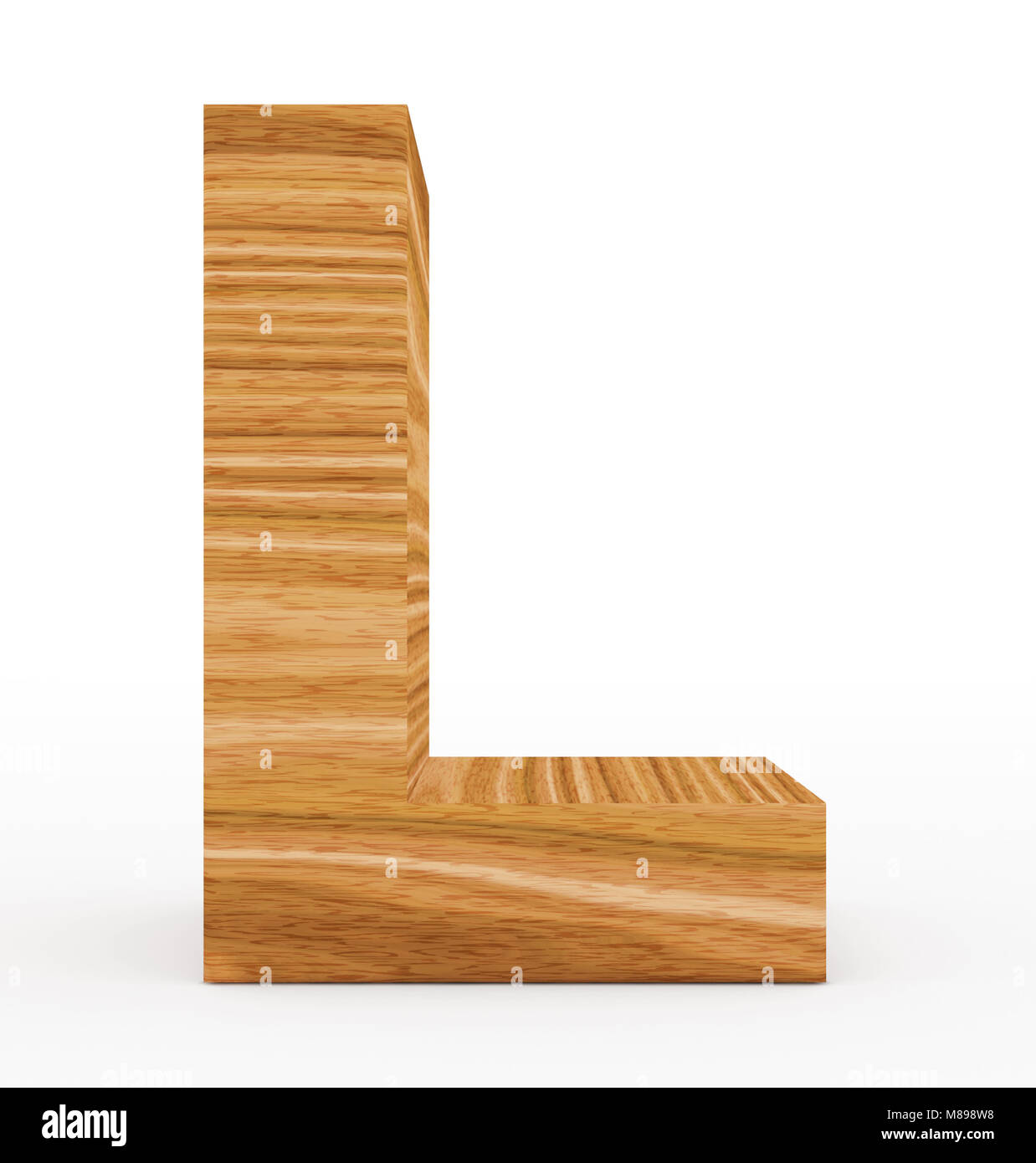 letter L 3d wooden isolated on white - 3d rendering Stock Photo - Alamy