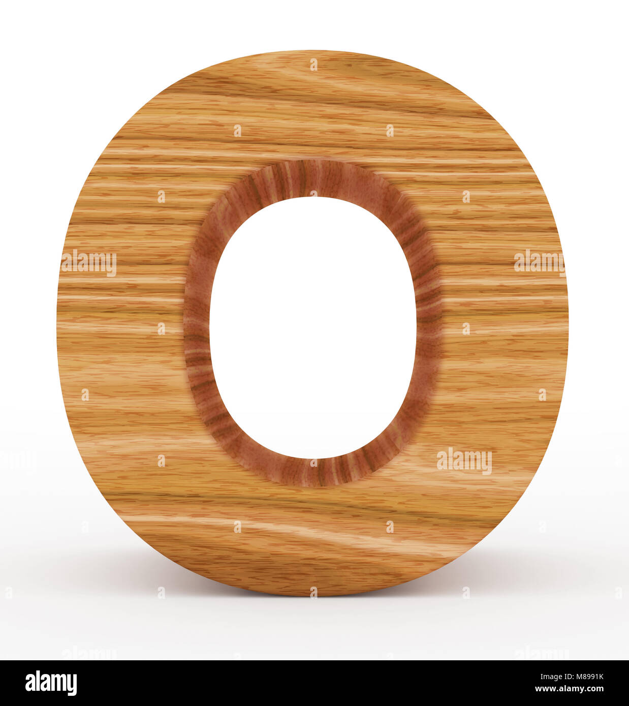 letter O 3d wooden isolated on white - 3d rendering Stock Photo - Alamy
